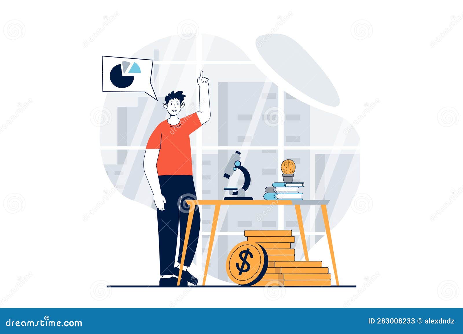 Data Science Concept with People Scene in Flat Design for Web Stock ...