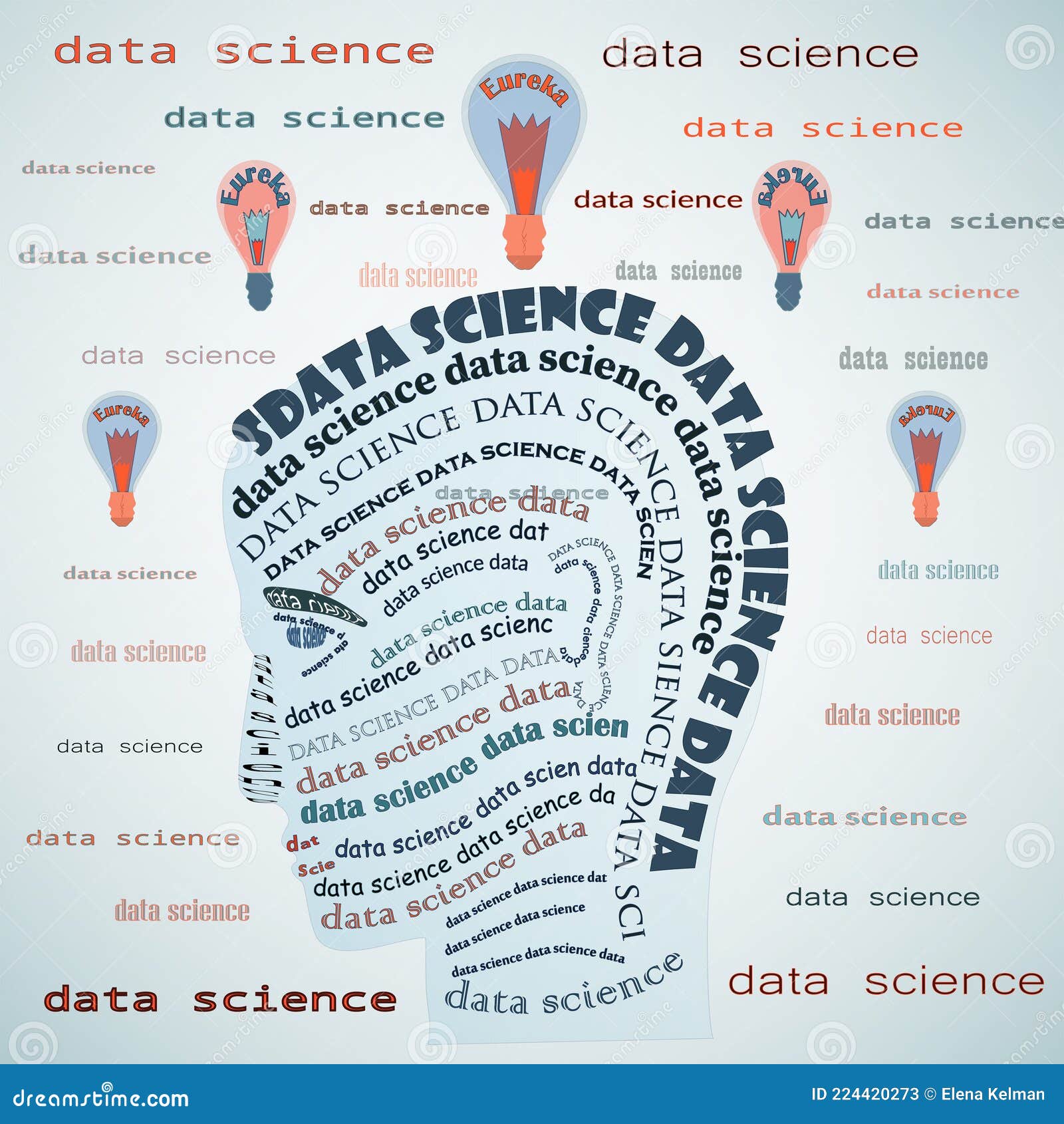 Data Science Consept. Man`s Head in Vector Using the Font. Stock Vector ...