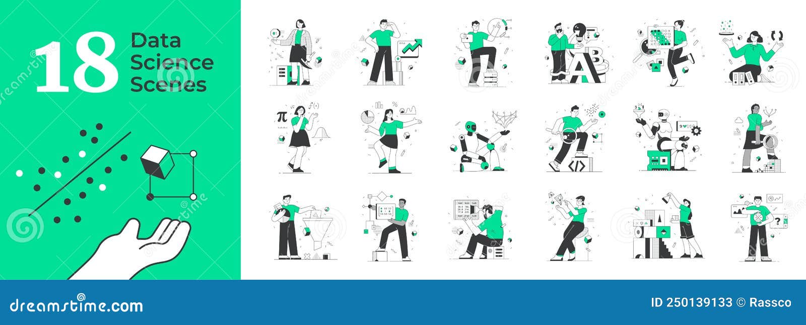 18 Data Science Illustrations Stock Vector - Illustration of connect ...