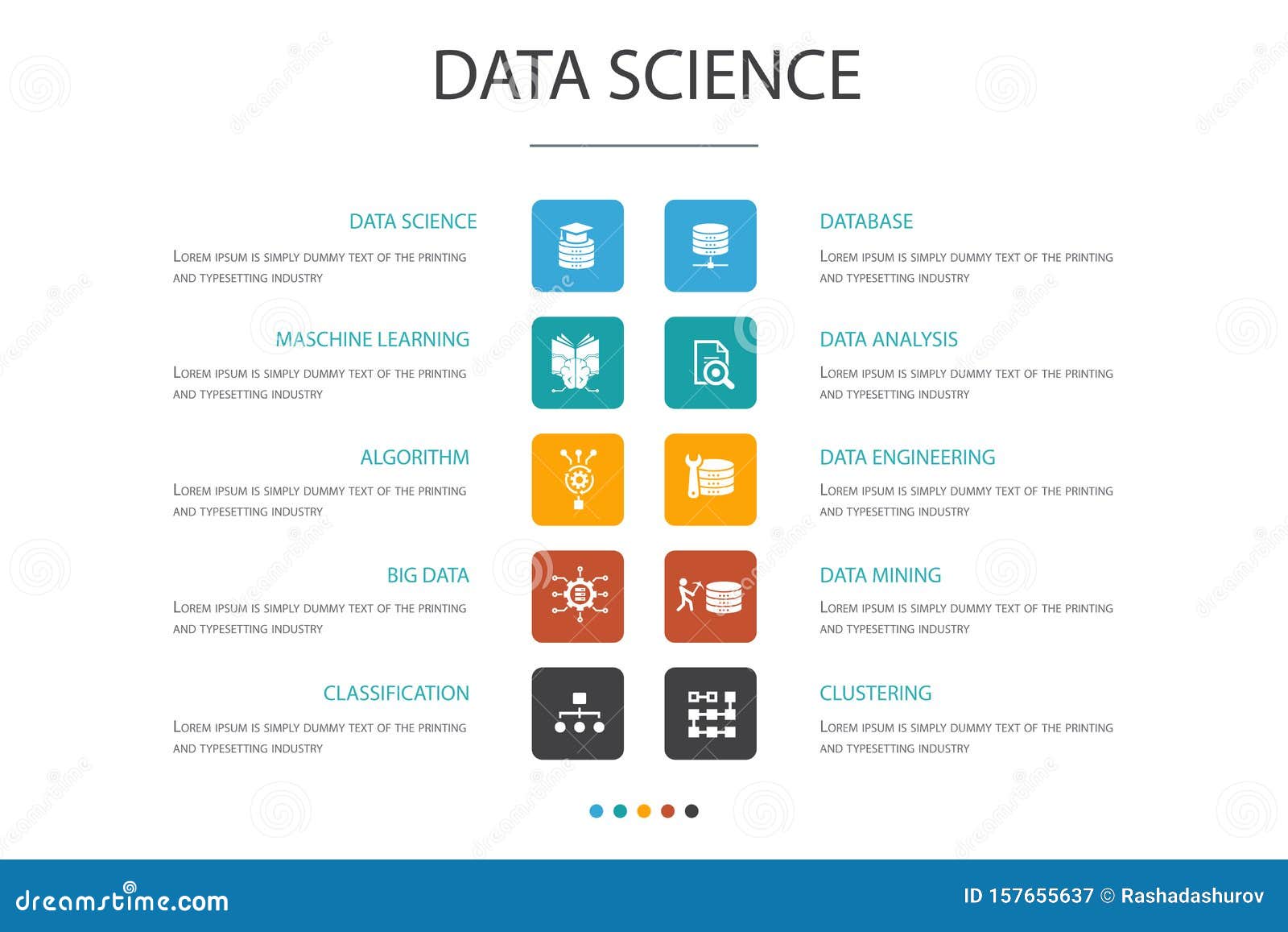 Data Science Infographic 10 Option Stock Vector - Illustration of ...