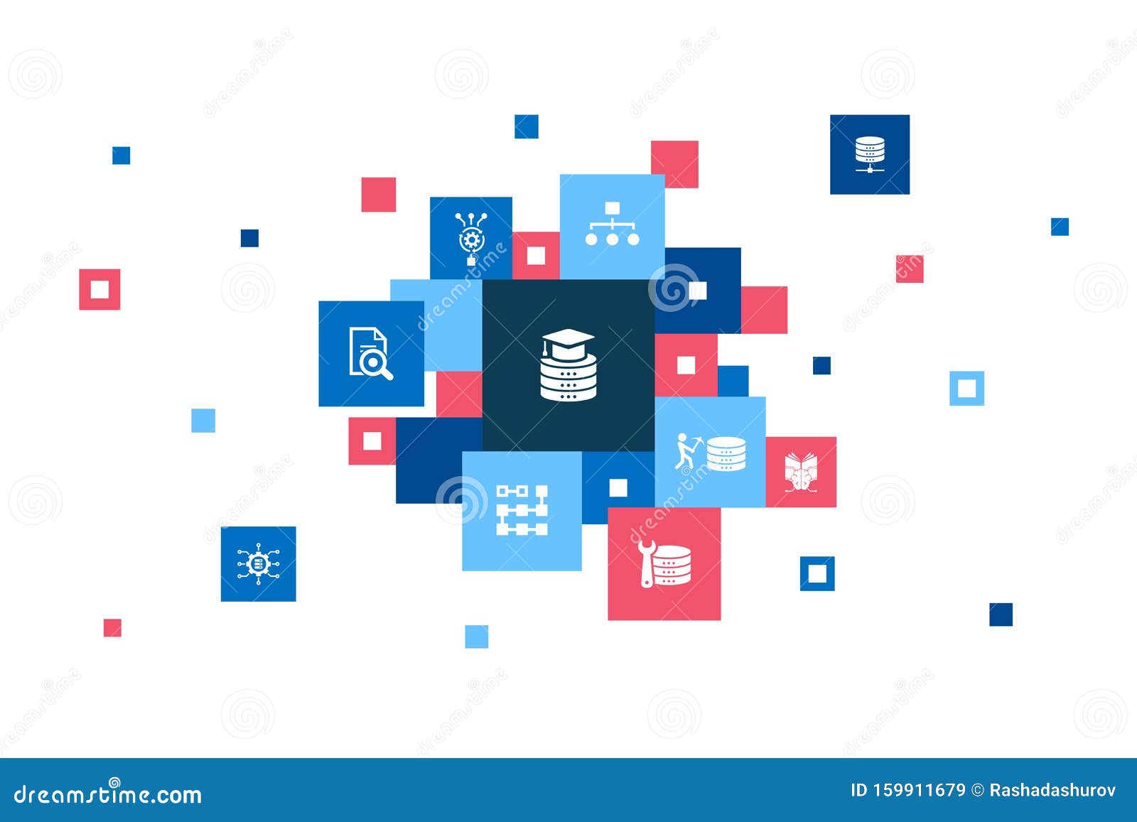 Data Science Infographic 10 Steps Pixel Stock Vector - Illustration of ...