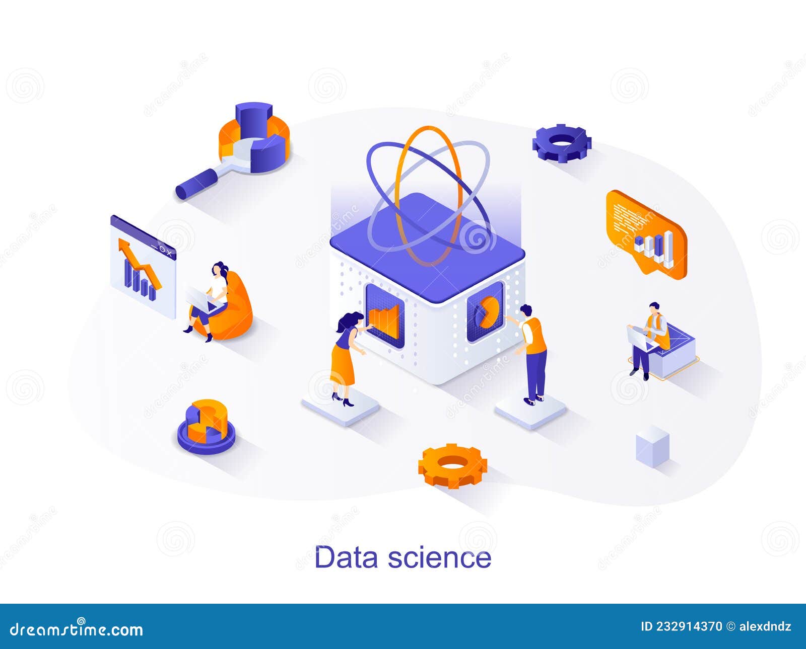 Science Isometric Platforms Flowchart Vector Illustration ...