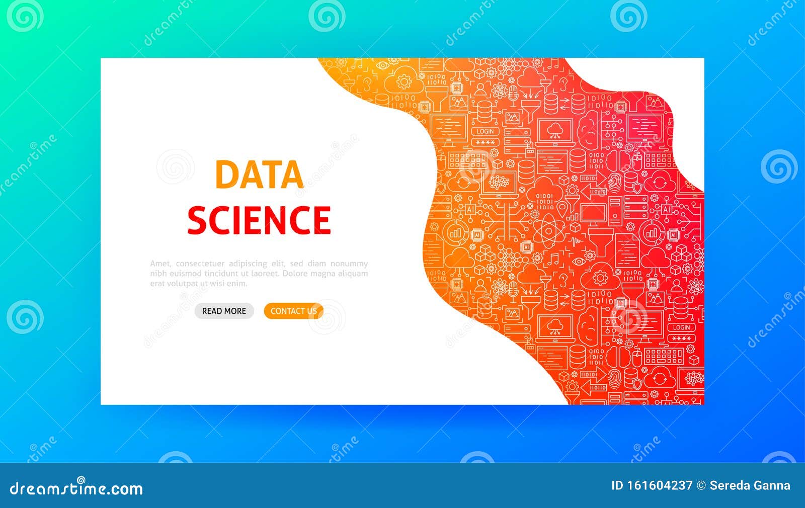 Data Science Landing Page stock vector. Illustration of computing ...