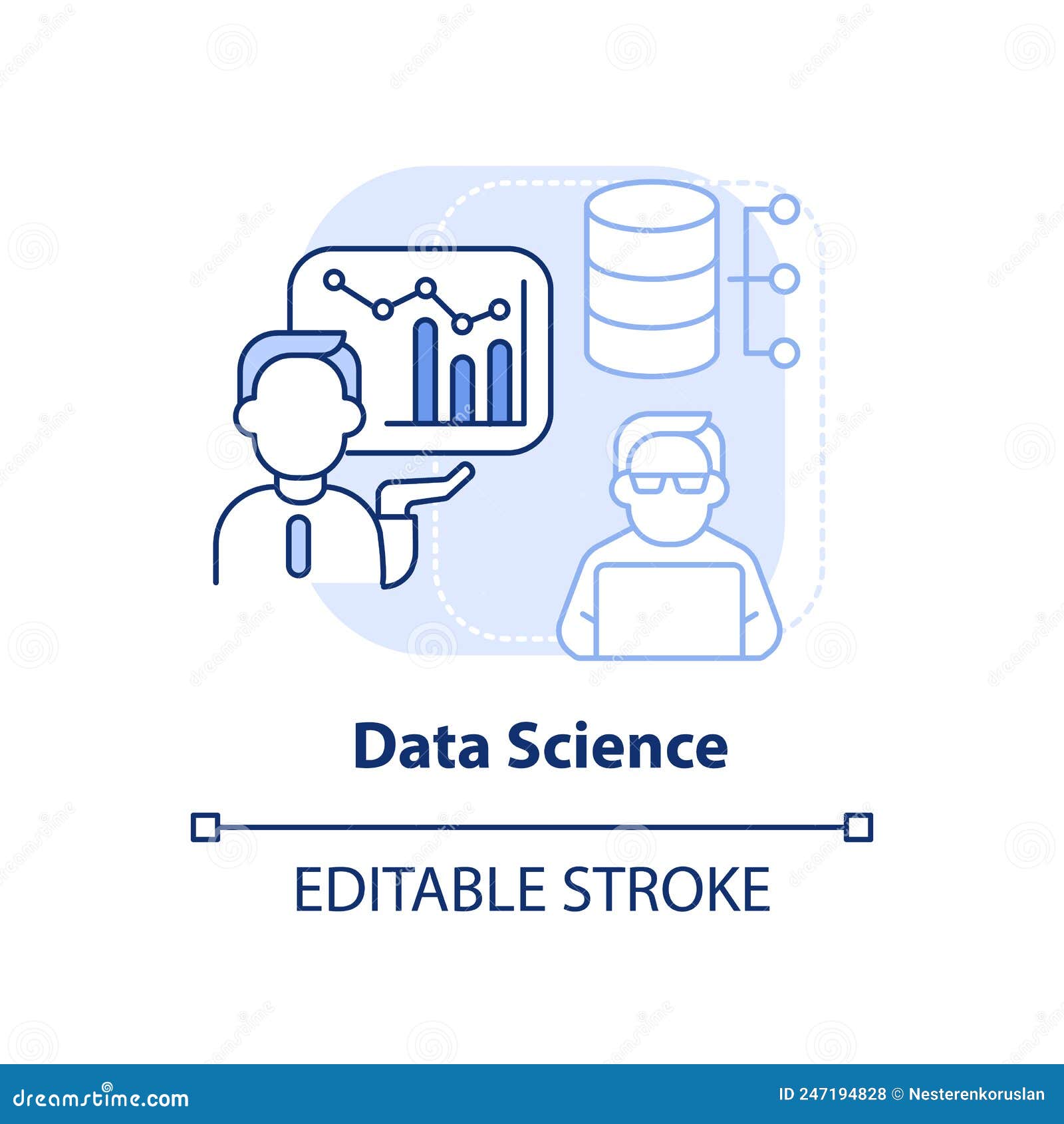 Data Science Light Blue Concept Icon Stock Vector - Illustration of ...