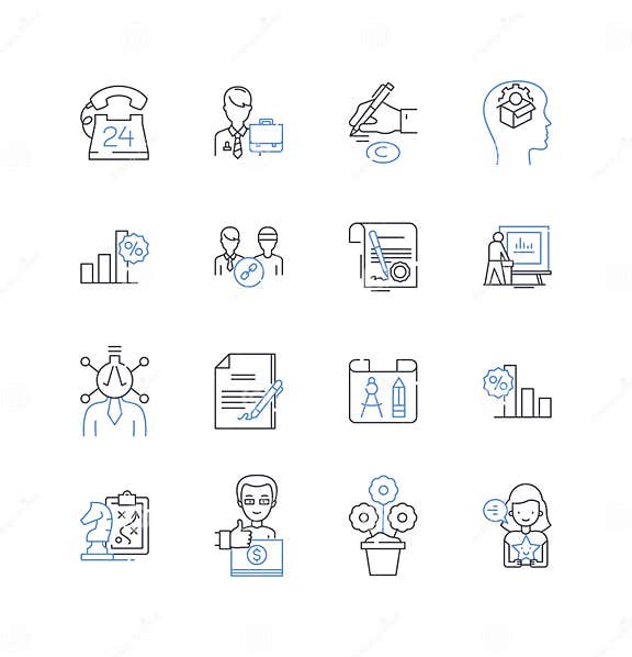Data Science Line Icons Collection Analytics Algorithms Big Data Clustering Coding