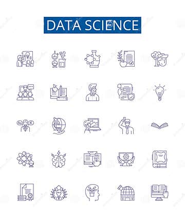 Data Science Line Icons Signs Set. Design Collection of Data, Science ...