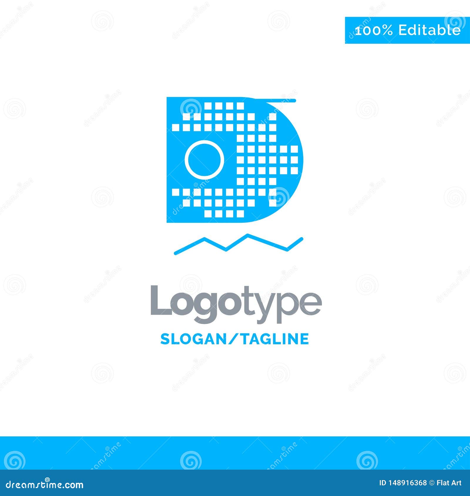 Data, Science, Data Science, Mining Blue Solid Logo Template. Place for ...