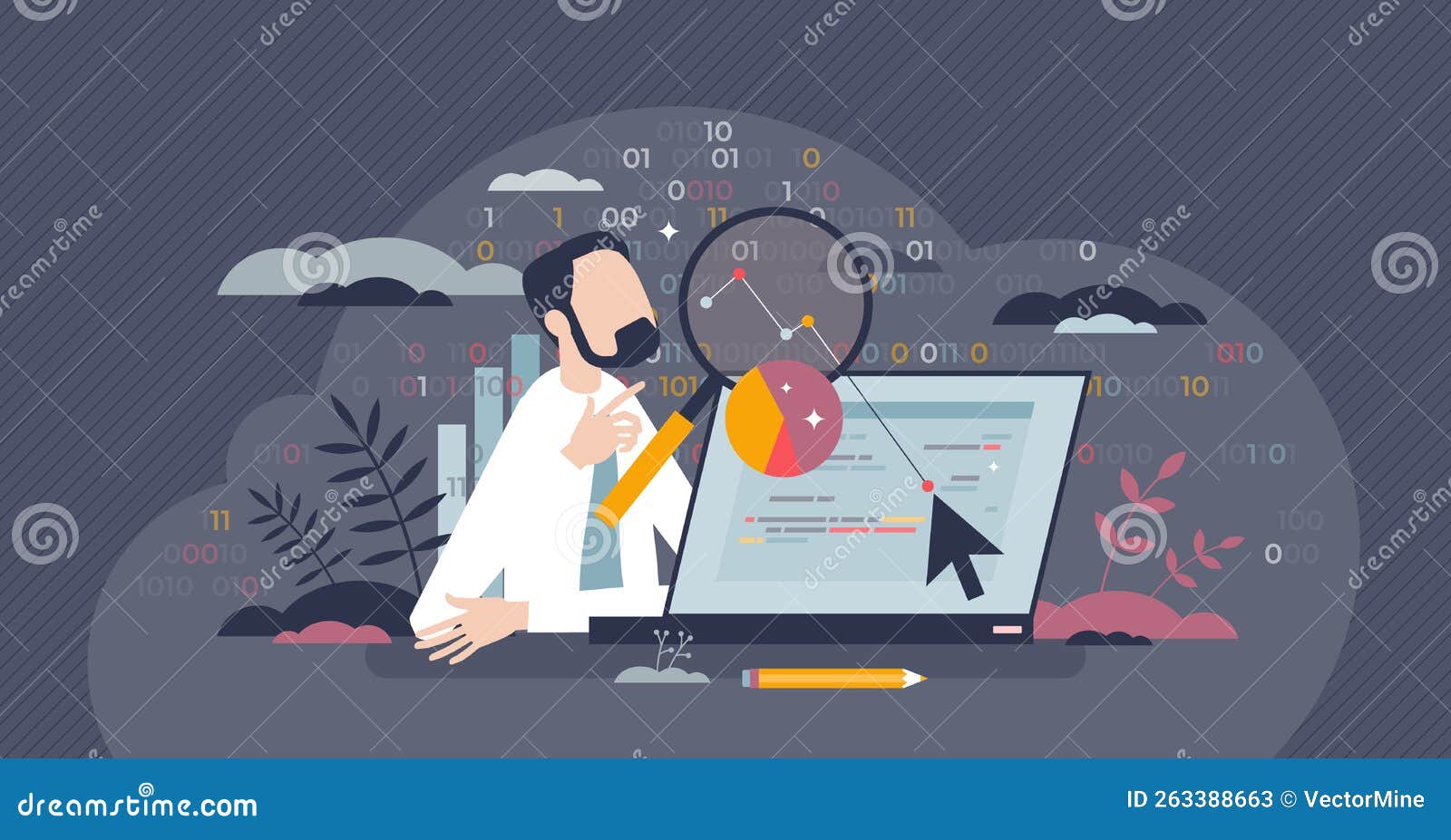 Information Research Line Icons Collection. Inquiry, Analysis ...