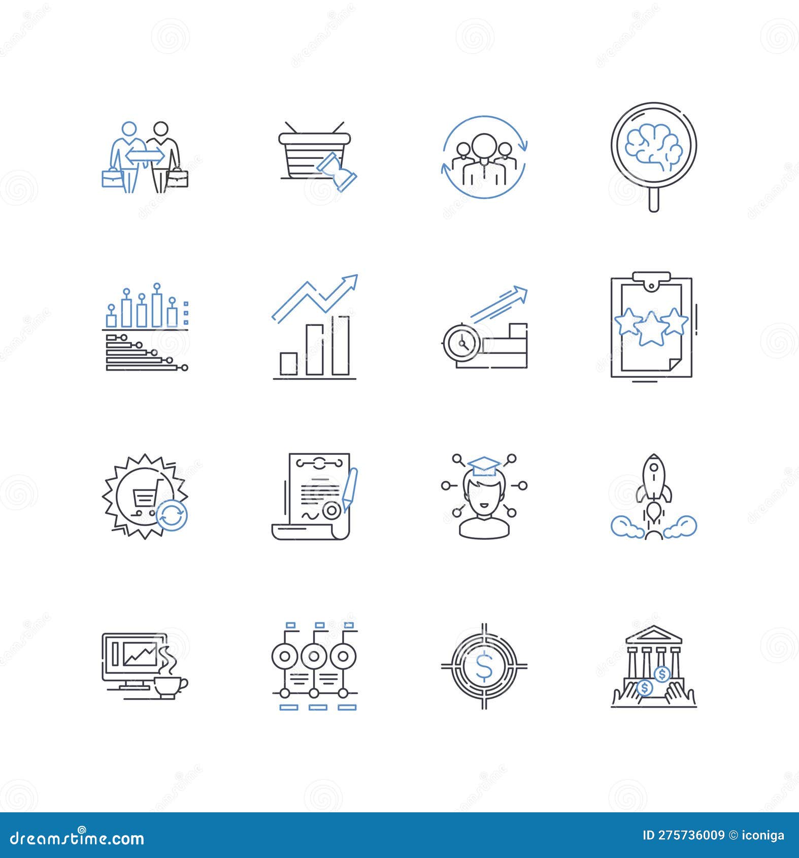 Data Science Line Icons Collection Analytics Big Data Clustering