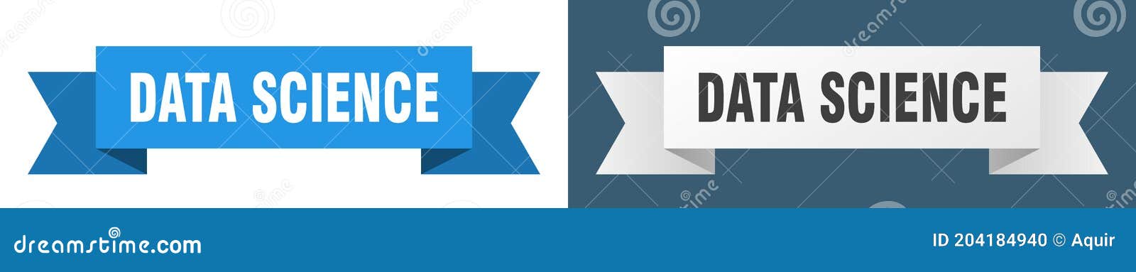 Data Science Ribbon. Data Science Isolated Paper Sign. Banner Stock ...