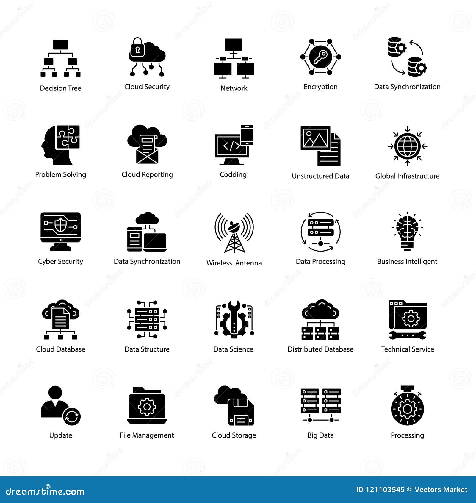 Data Science Vector Icons stock illustration. Illustration of data ...