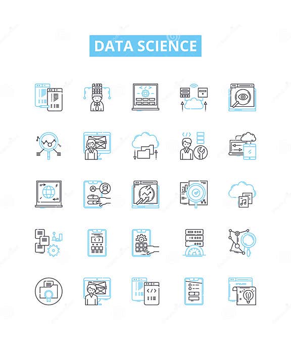 Data Science Vector Line Icons Set. Data, Science, Mining, Analysis, Machine, Learning ...