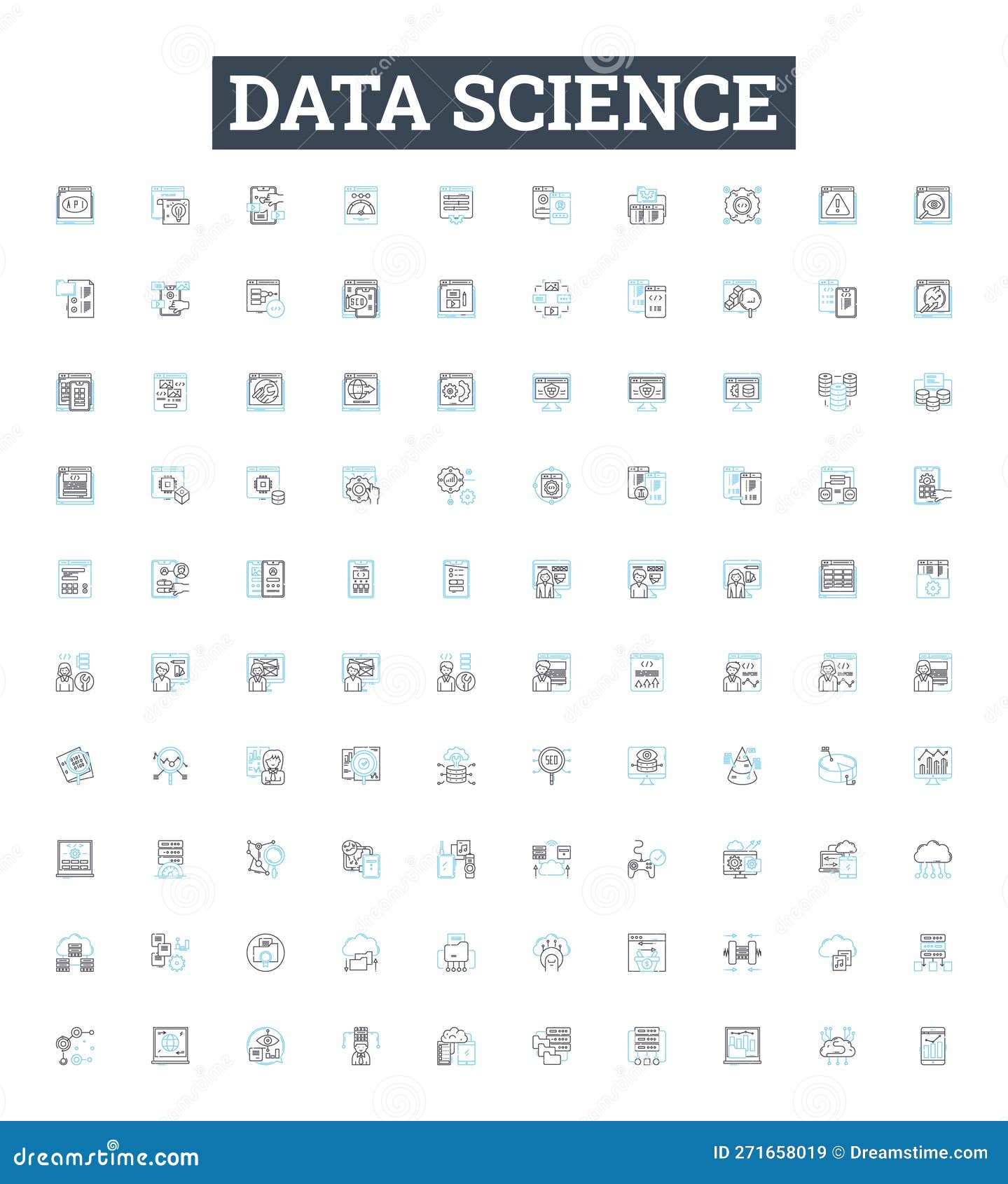 Data Science Vector Line Icons Set Data Science Mining Analysis Machine Learning