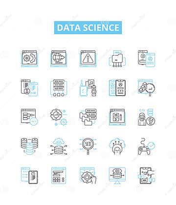 Data Science Vector Line Icons Set. Data, Science, Mining, Analysis, Machine, Learning ...