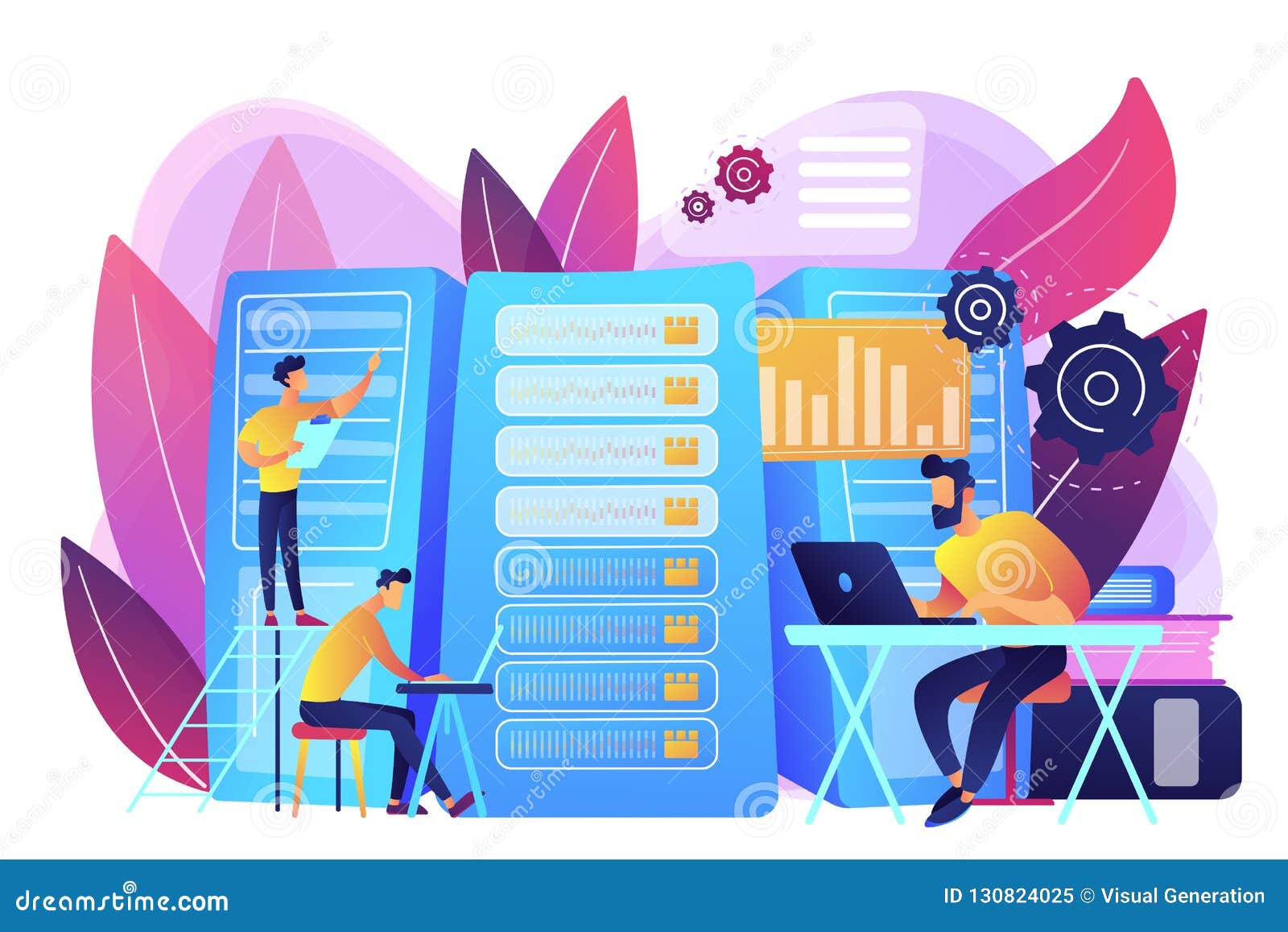 Big Data Job Concept Vector Illustration. Stock Vector - Illustration ...
