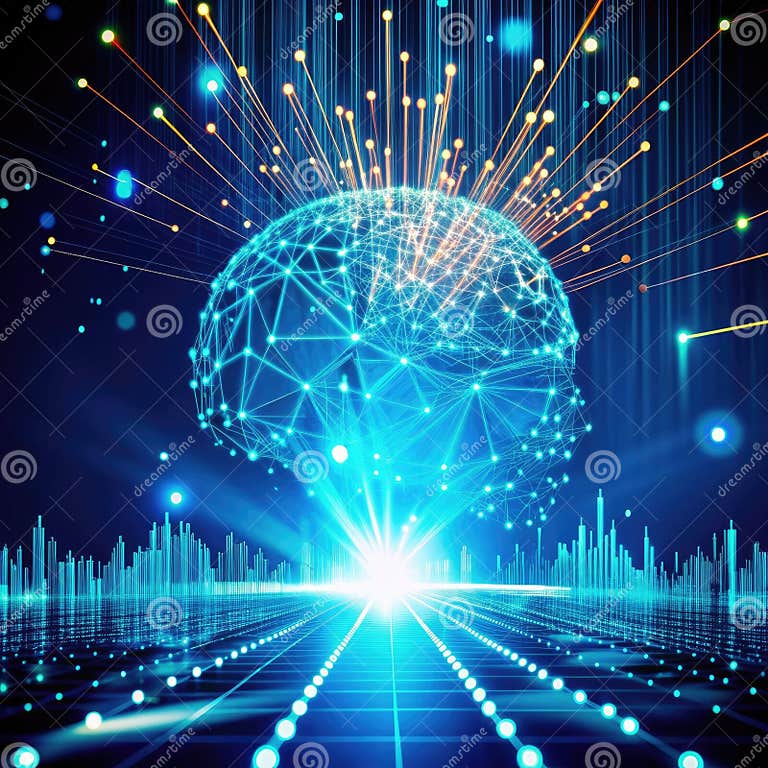 Data Scientist Analyzing Complex Neural Network Patterns on Futuristic Virtual Screen Stock ...