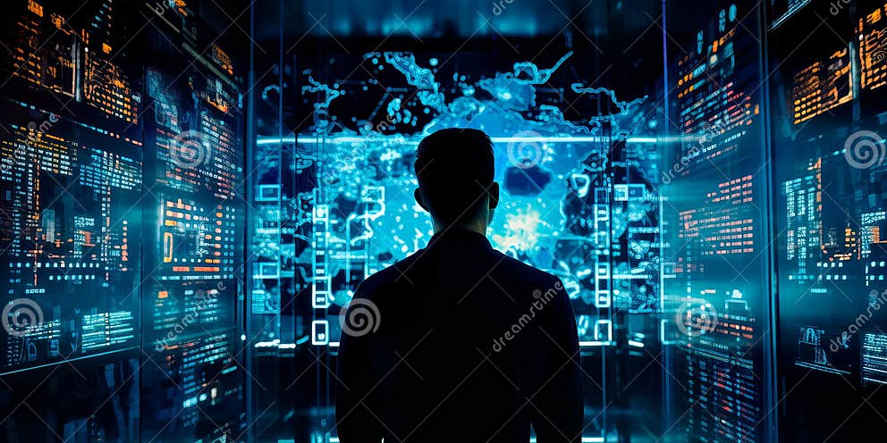 Data Scientist Analyzing a Massive Dataset in a High-performance ...