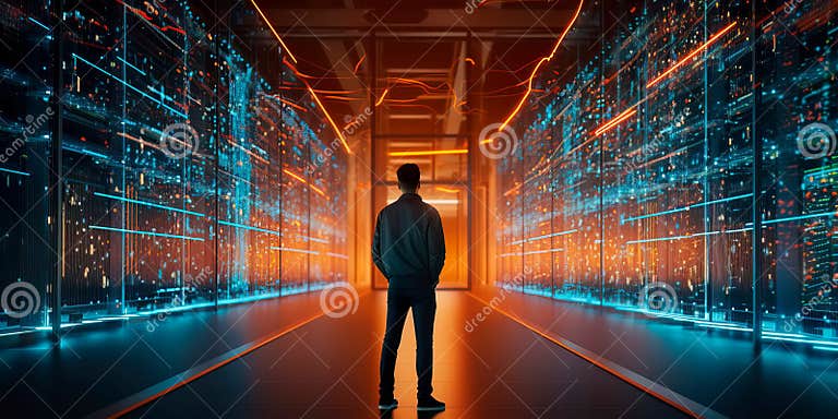 Data Scientist Analyzing a Massive Dataset in a High-performance ...