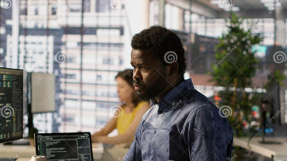 Data Scientist Developing and Maintaining Machine Learning APIs Stock Photo - Image of server ...