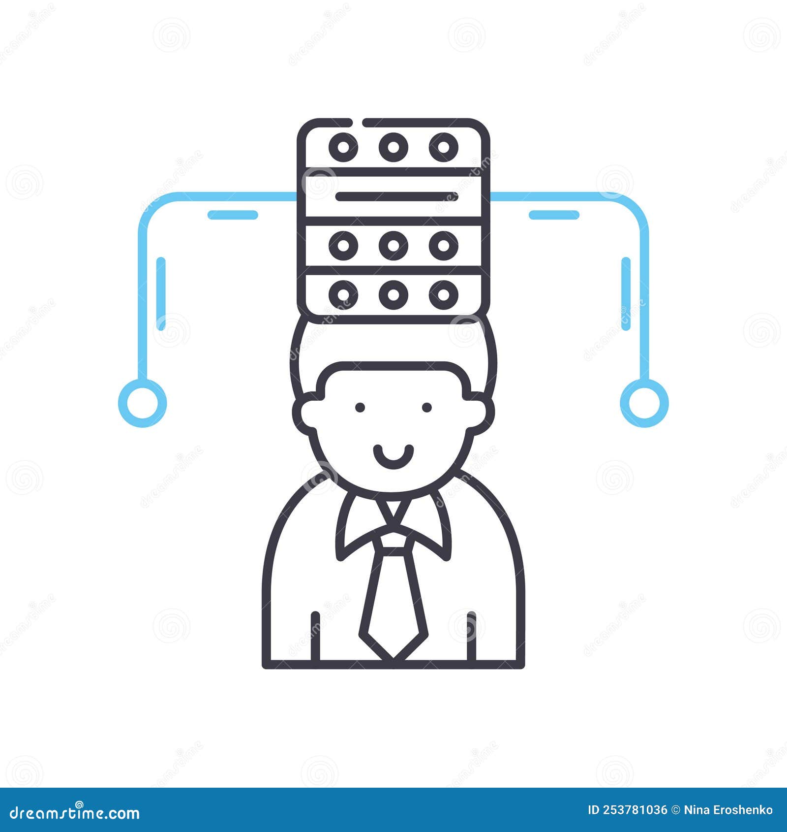 Data Scientist Line Icon, Outline Symbol, Vector Illustration, Concept ...