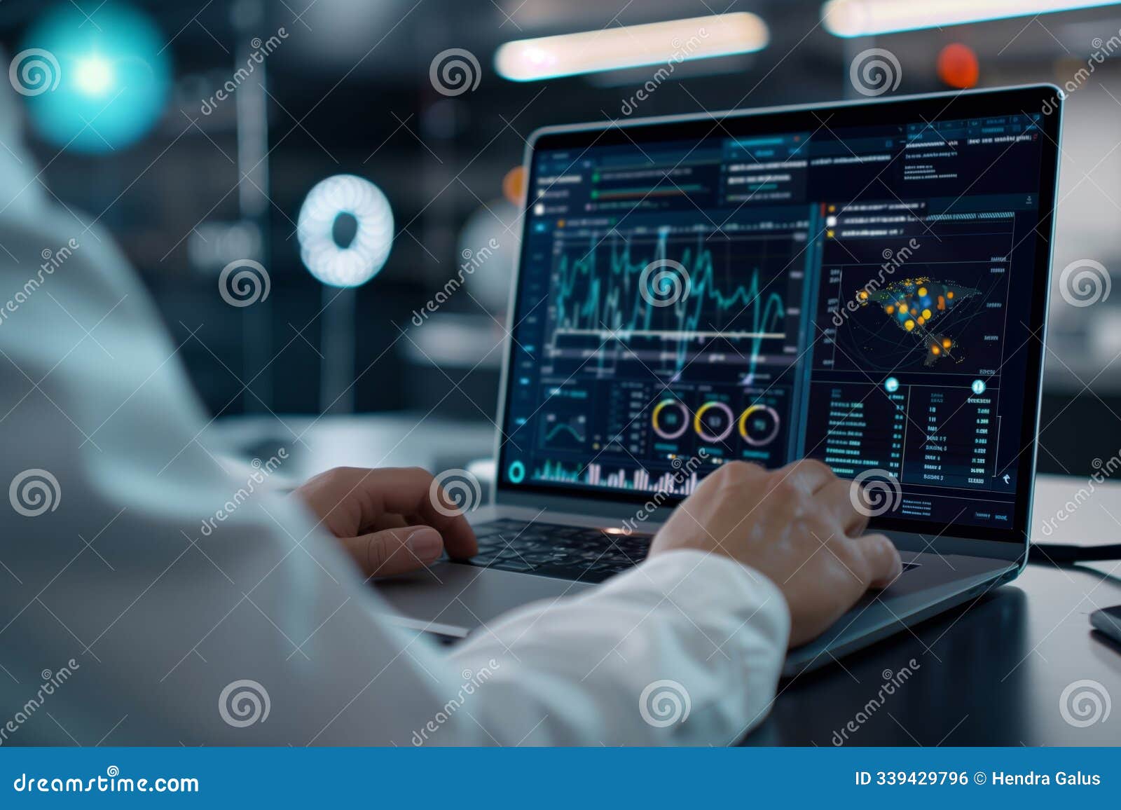 Data Scientist Running AI Predictive Modeling Software on High-End ...