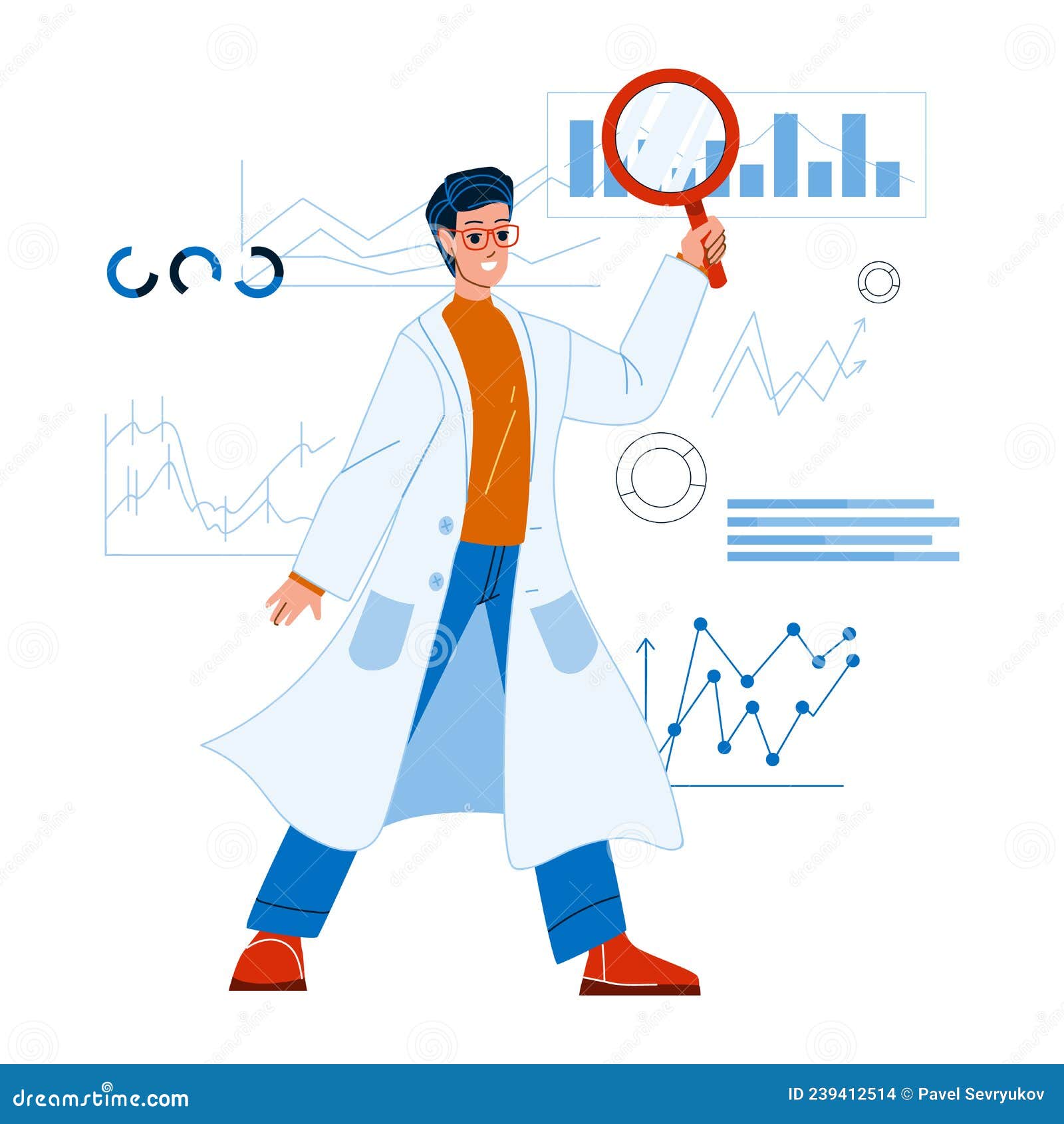 Data scientist vector stock vector. Illustration of scientist - 239412514