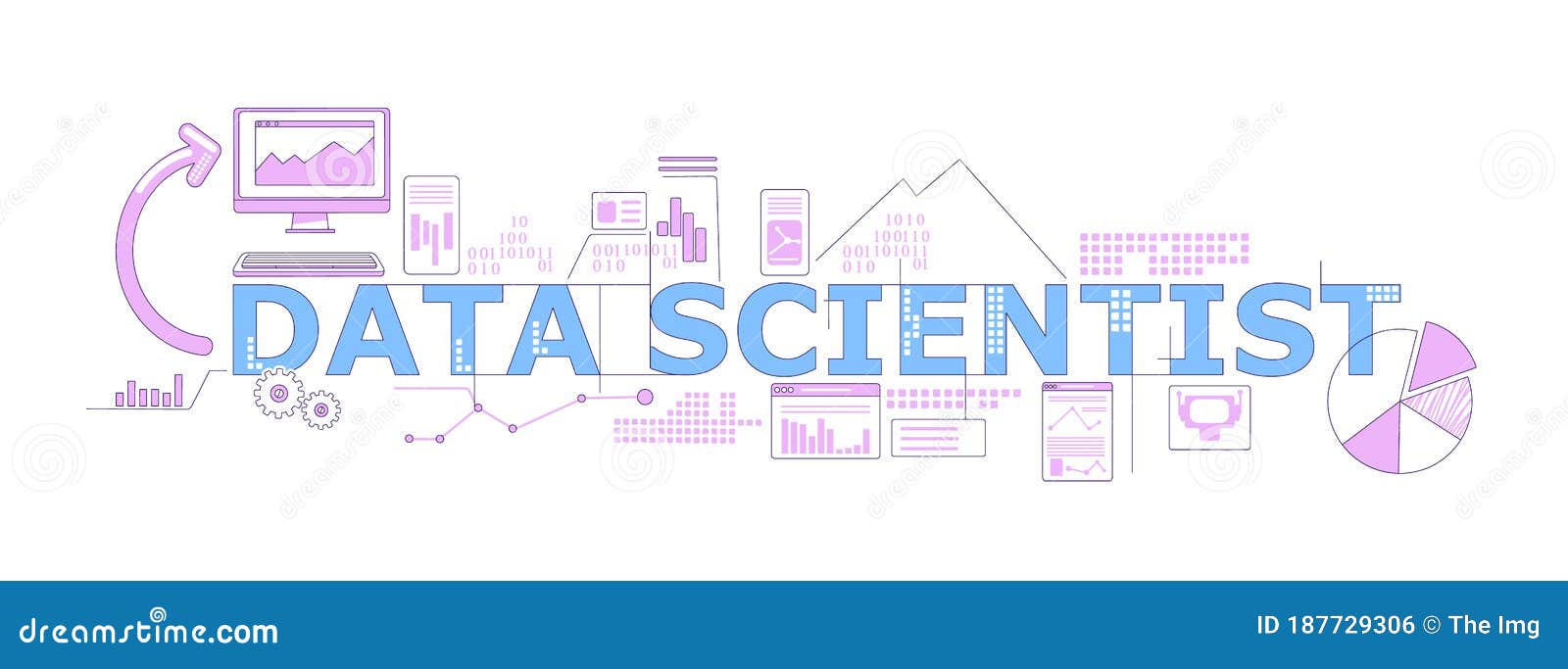 Data Scientist Word Concepts Word Concepts Thin Line Vector Banner ...