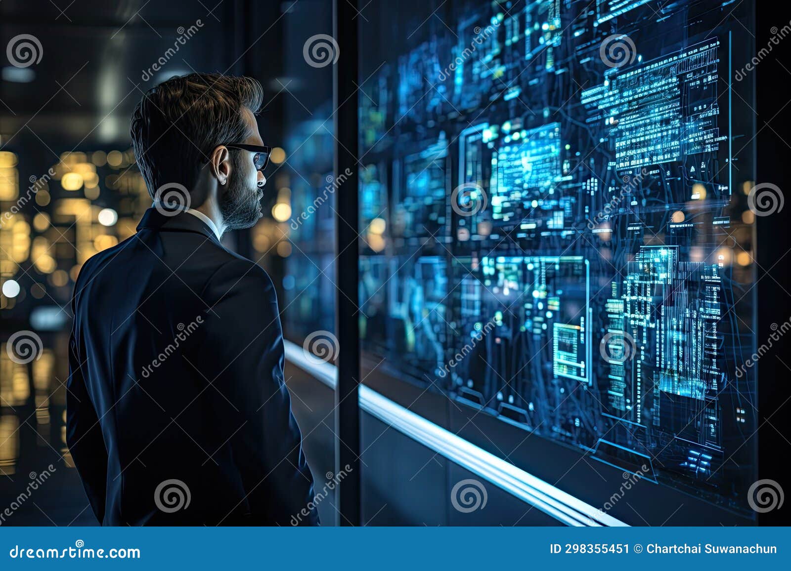 Data Scientists Work in a Modern Office of a Technology Company on the ...