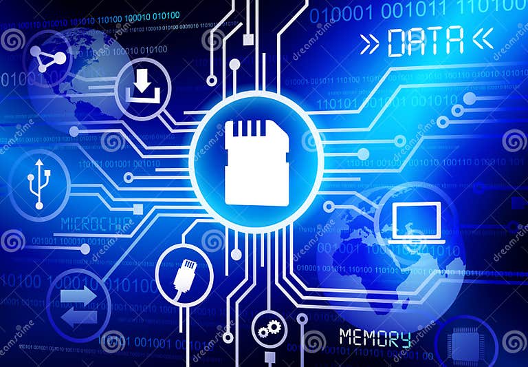 Data SD Card Illustration Blue Chart Stock Illustration - Illustration ...