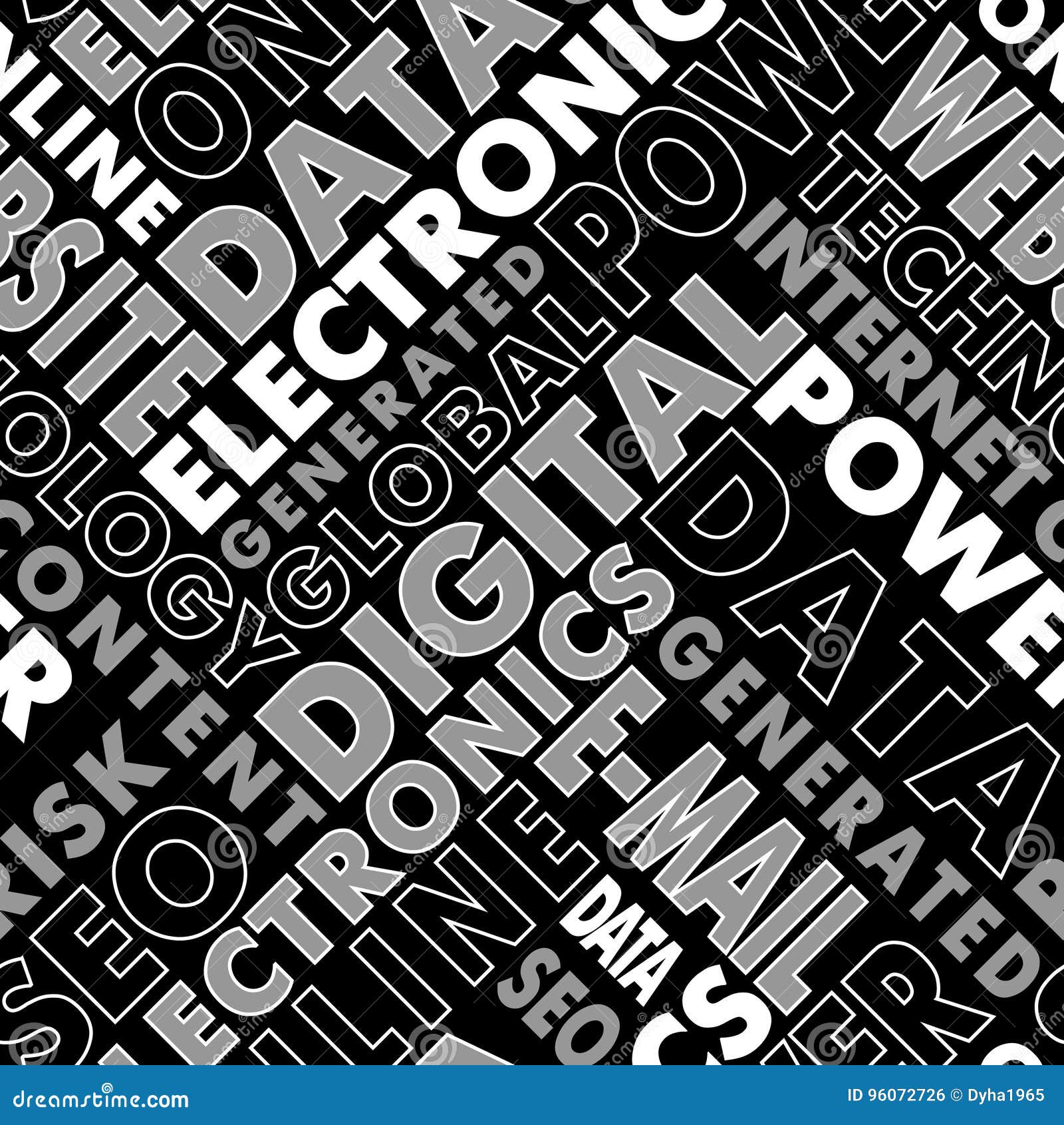 Data seamless black-white stock vector. Illustration of concepts - 96072726