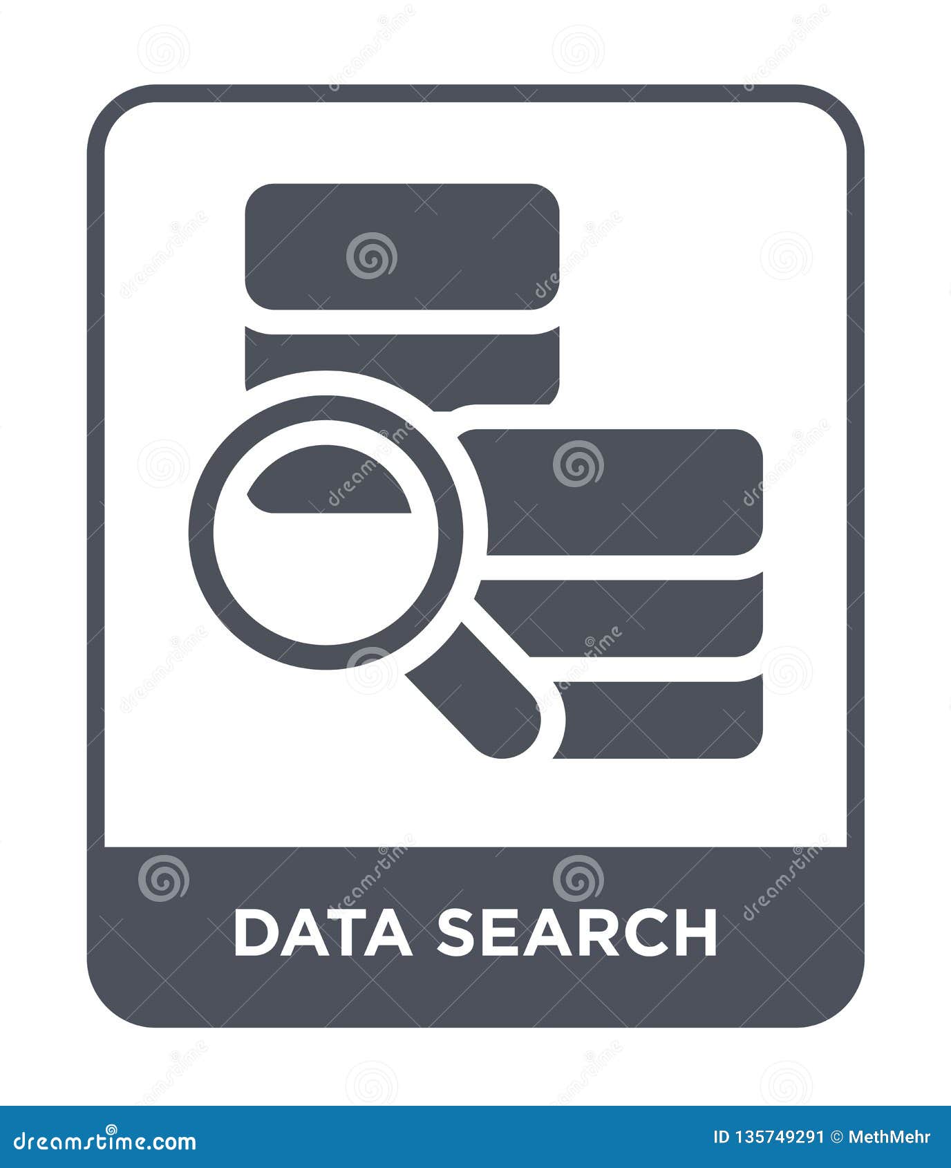 Data Search Icon in Trendy Design Style. Data Search Icon Isolated on ...