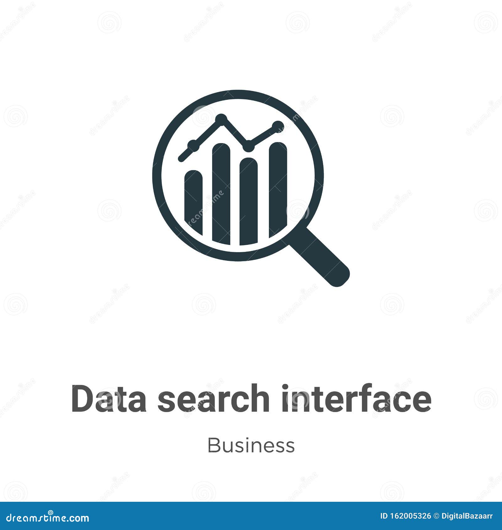 Data Search Interface Symbol of a Bars Graphic with a Magnifier Tool ...