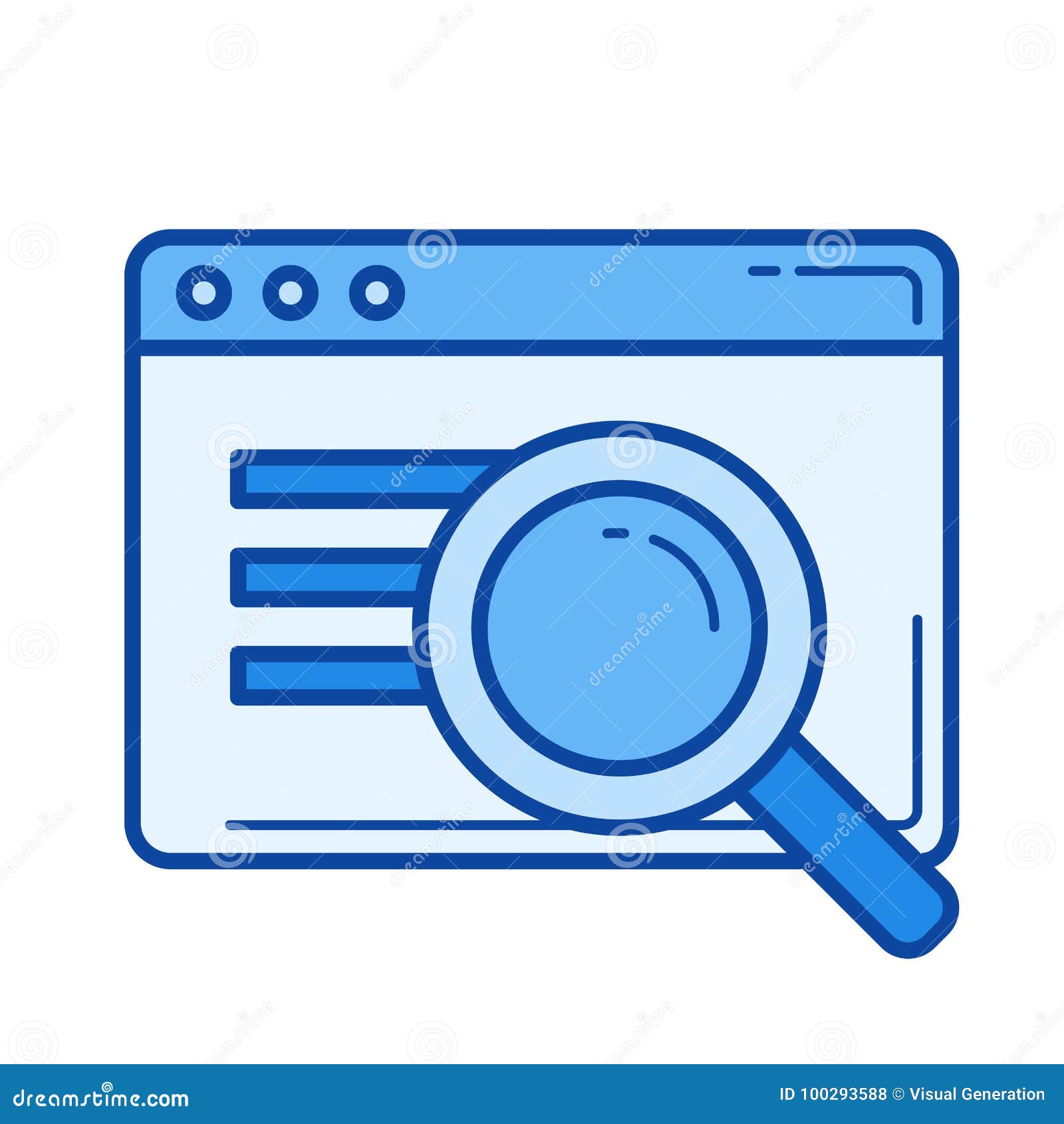 Data search line icon. stock vector. Illustration of instrument - 100293588