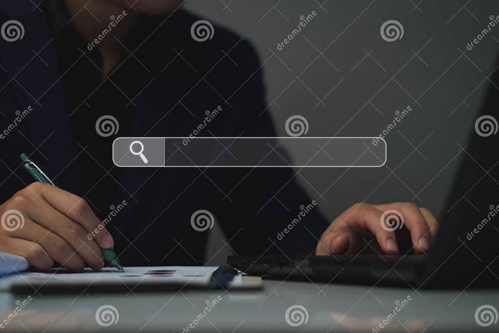 Data Search Technology Search Engine Optimization. Business People are ...