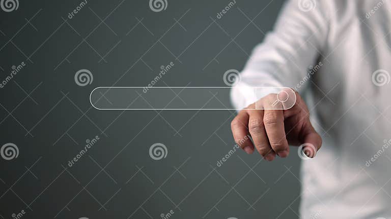 Data Search Technology Search Engine Optimization, Man Hands are Finger ...