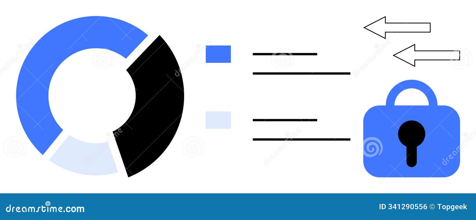 Data Security and Analysis Representation with Pie Chart and Lock ...