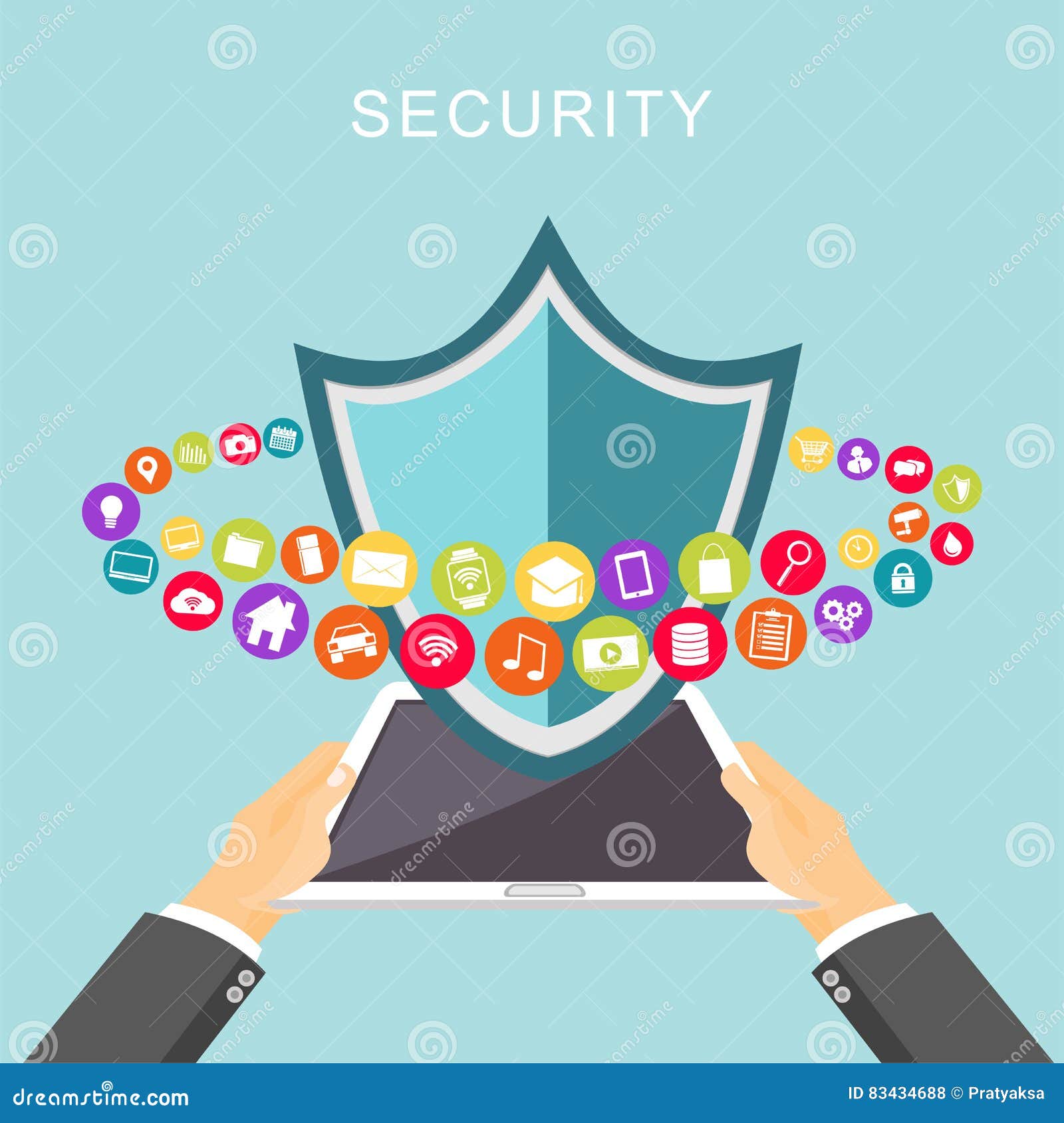 Data Security. Antivirus. Data Protection Stock Vector - Illustration ...