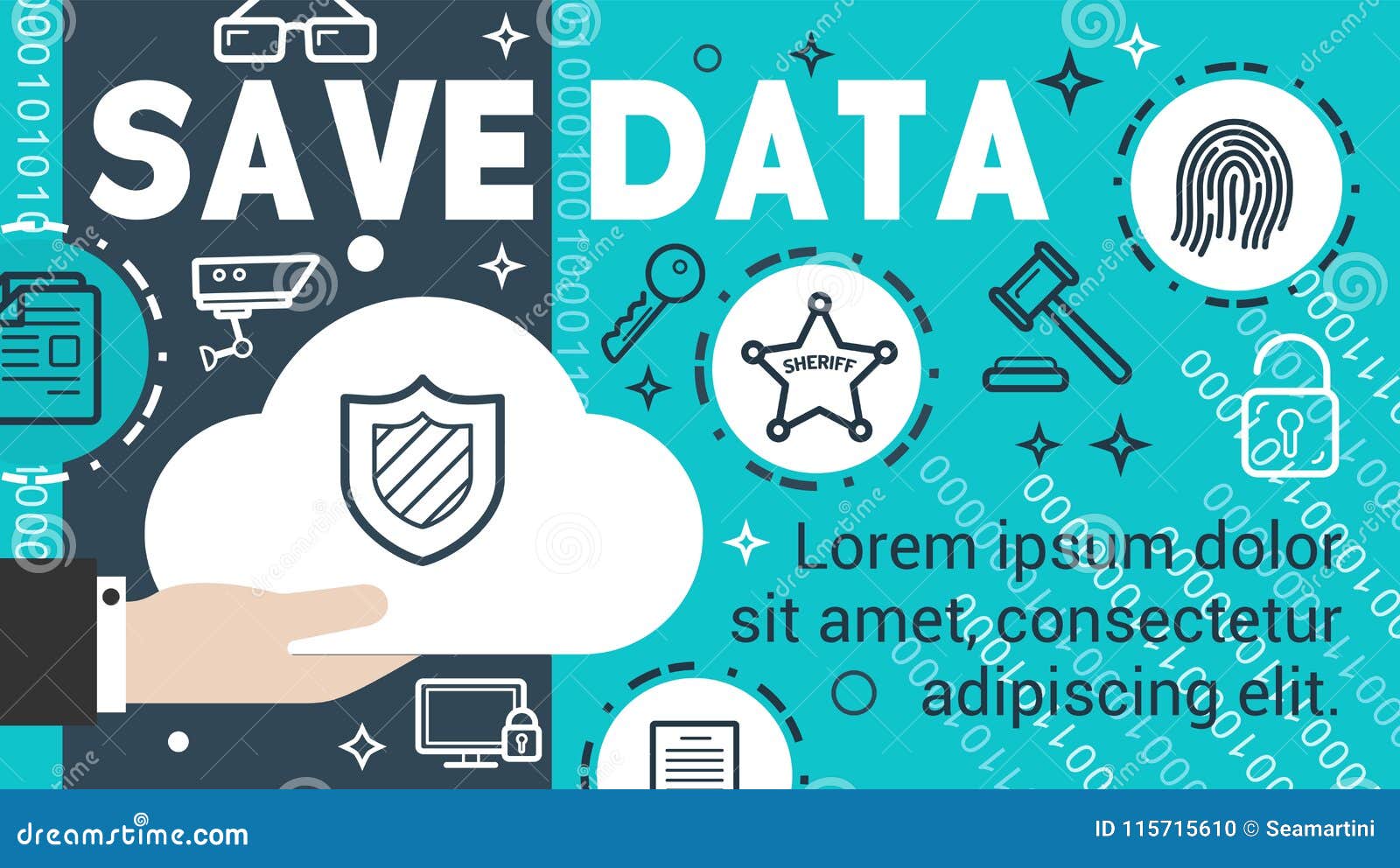 Data Security Banner of Information Protection Stock Vector ...