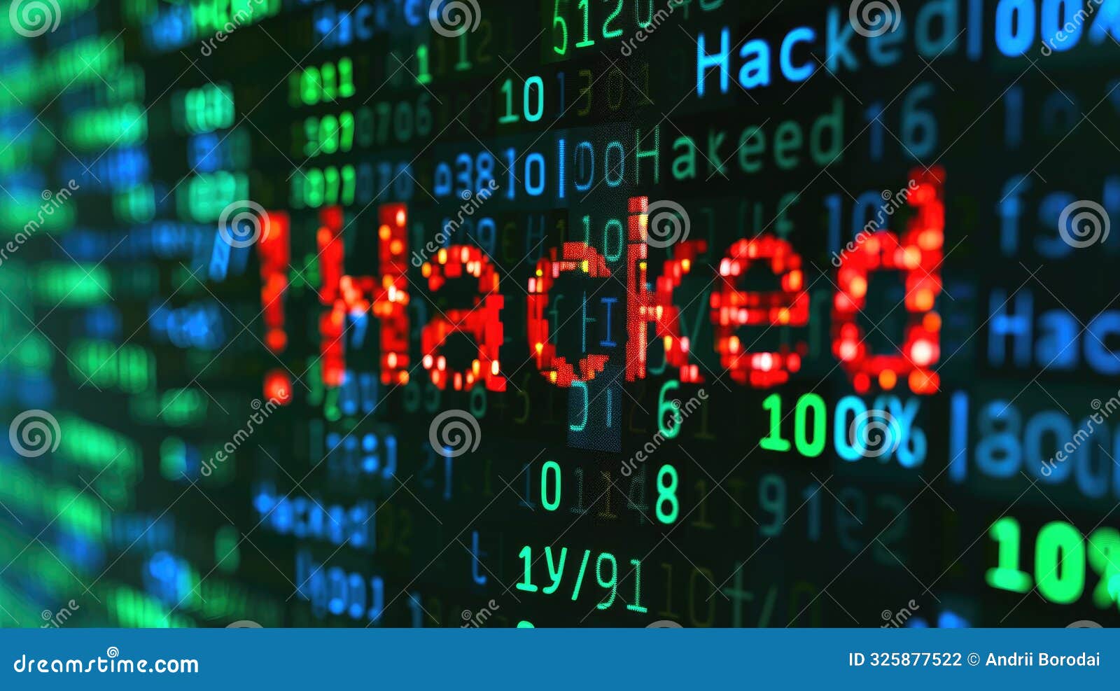 Data Security Breach: Hacked Binary Code and Red Text. Stock Illustration - Illustration of ...