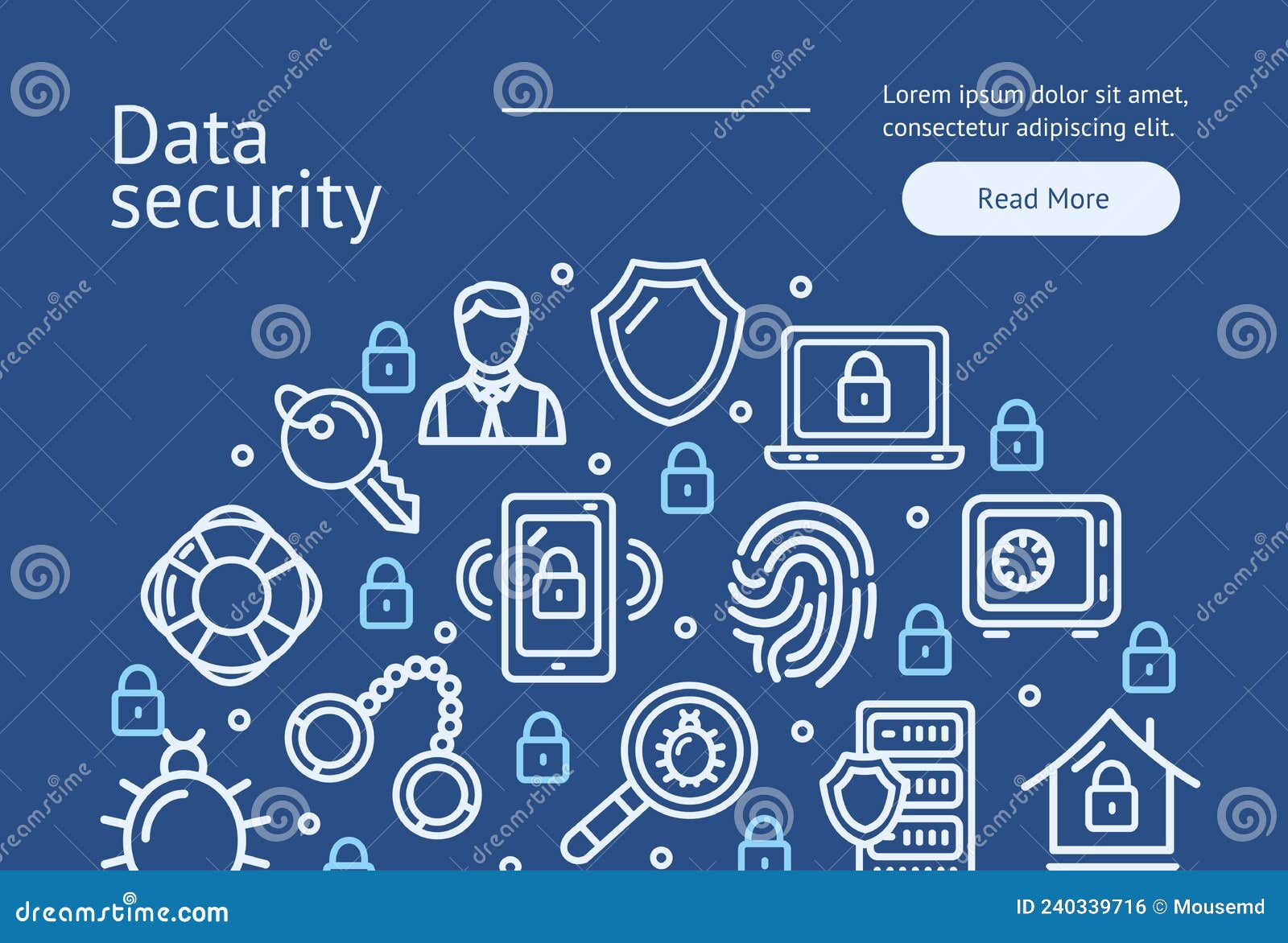 Data Security Concept Ad Flyer Banner Poster Card. Vector Stock Vector ...