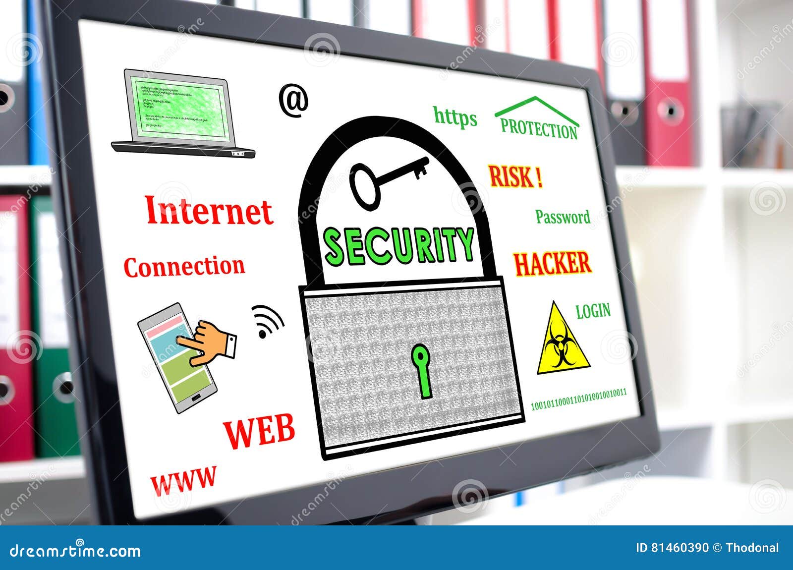 Data Security Concept on a Computer Screen Stock Photo - Image of ...