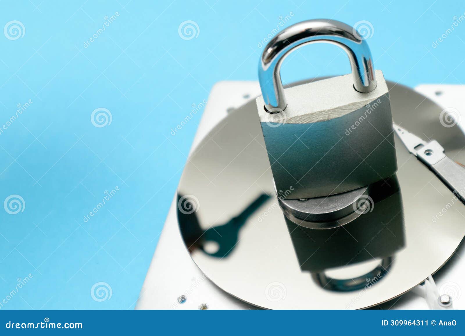 Data Security Concept. Cyber Security Concept with a Padlock on Hard ...