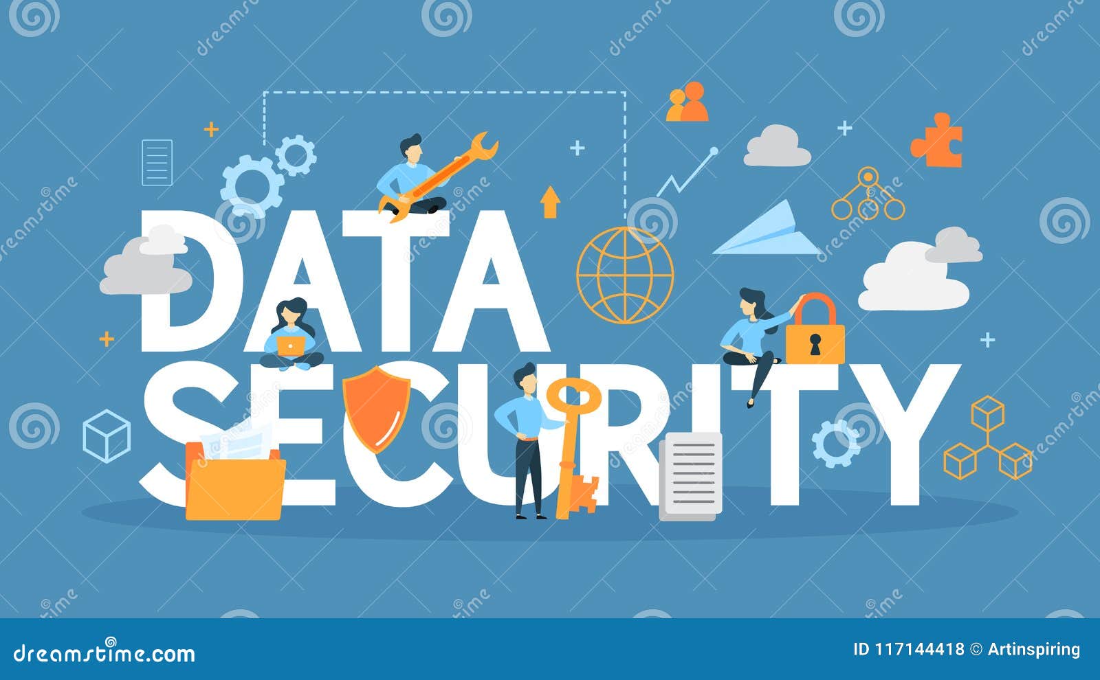 Data security concept. stock vector. Illustration of infographic ...