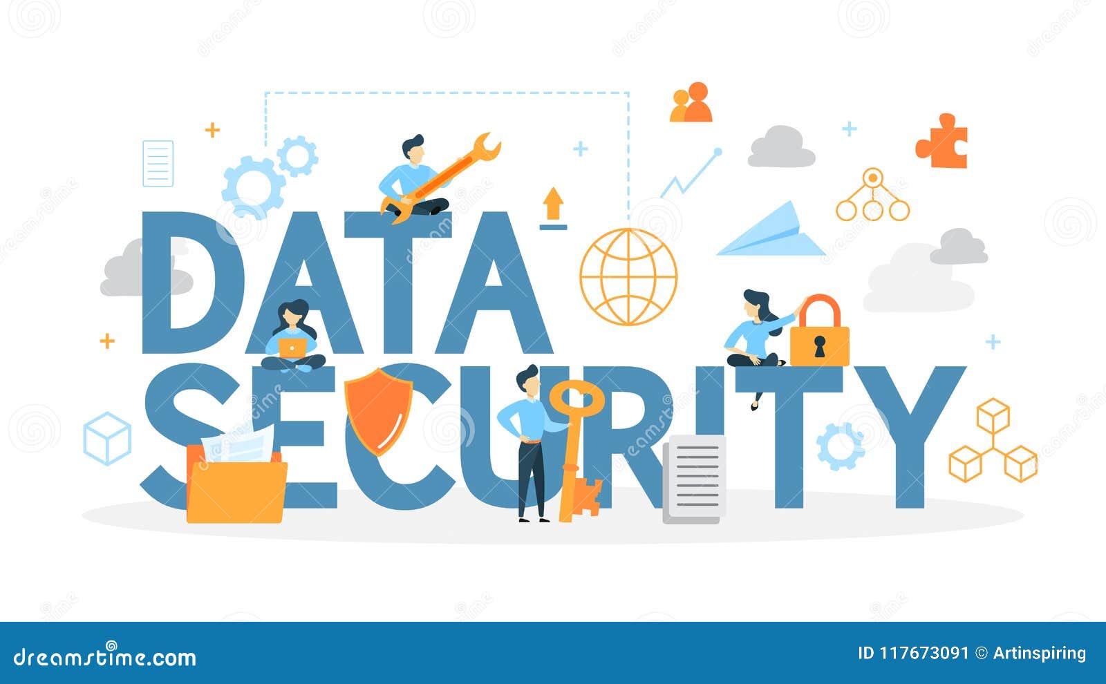 Data security concept. stock vector. Illustration of security - 117673091