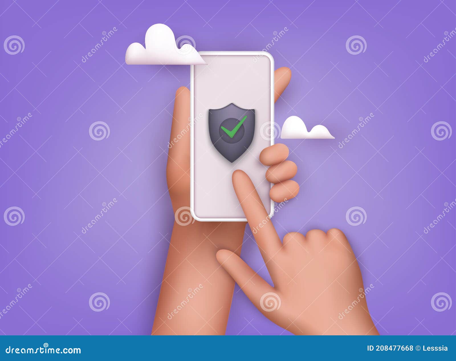 Data Security Concept. Mobile Security App on Smartphone Screen Stock ...