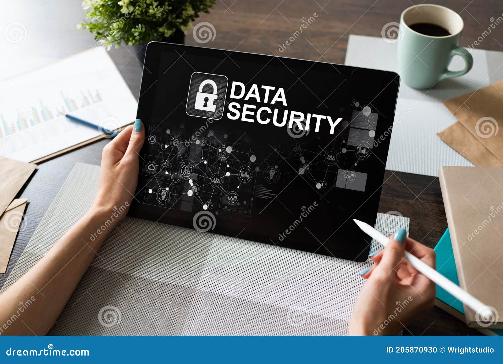 Data Security, Cyber Protection, Information Privacy Concept on Device ...