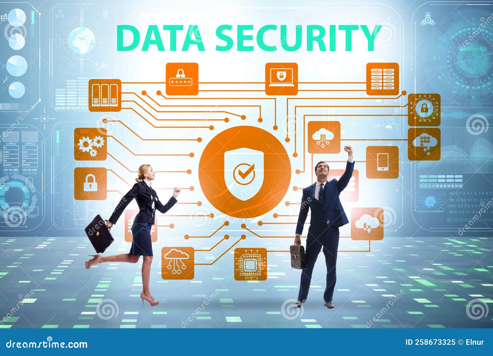 Data Security in Cybersecurity Concept Stock Illustration ...