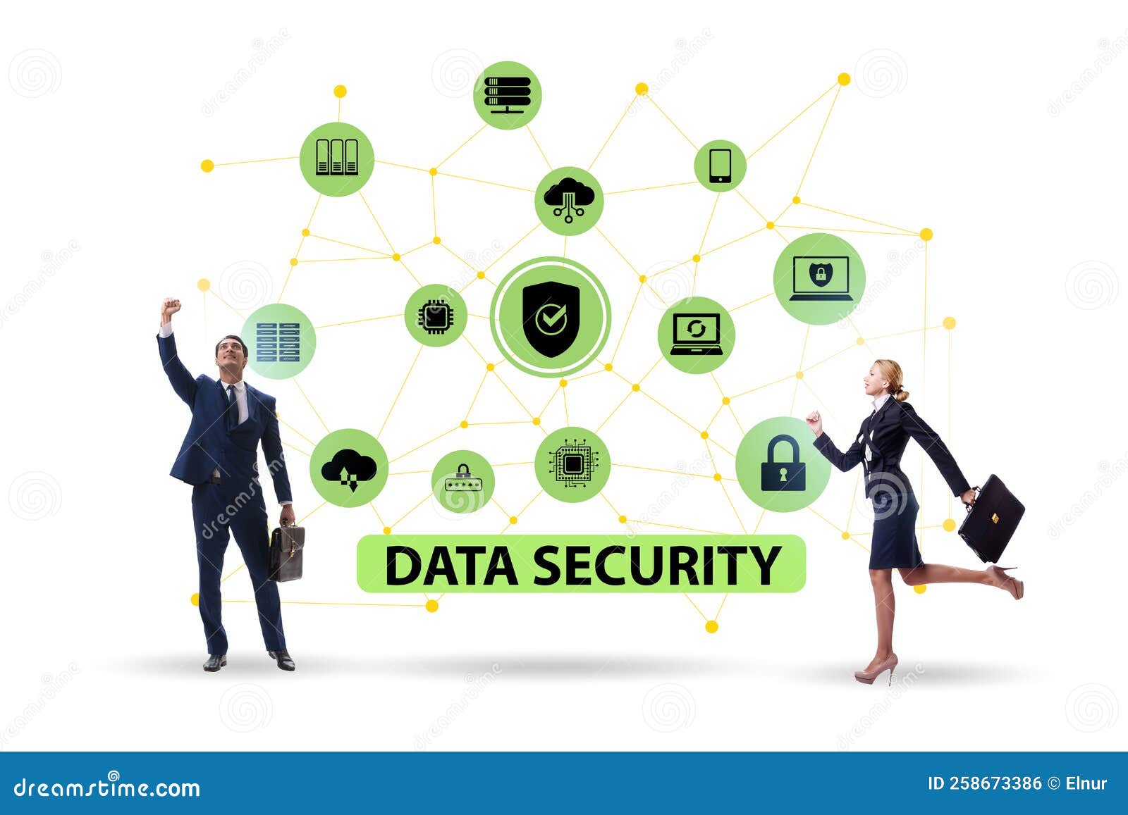 Data Security in Cybersecurity Concept Stock Illustration ...