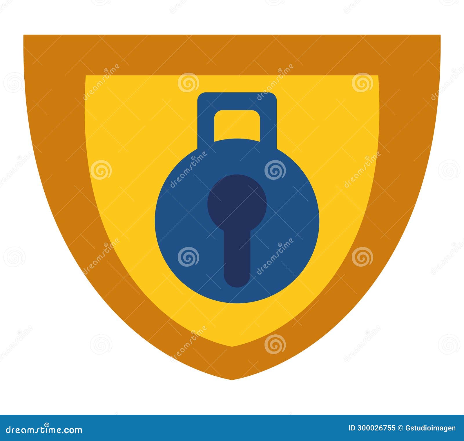 Data Security Design of Shield with Padlock Stock Illustration ...