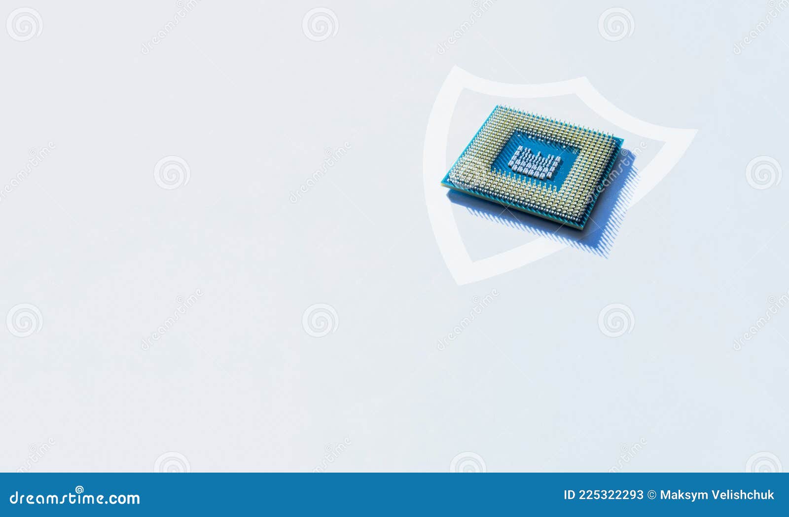 Data Security. Digital Computer Processor, Network Motherboard Chip on ...